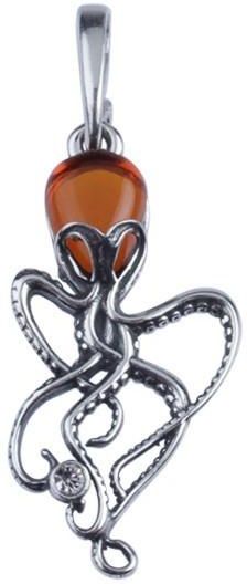 Amber Art Gutowski Srebrny wisiorek osmiornica z bursztynem (1138621 ...