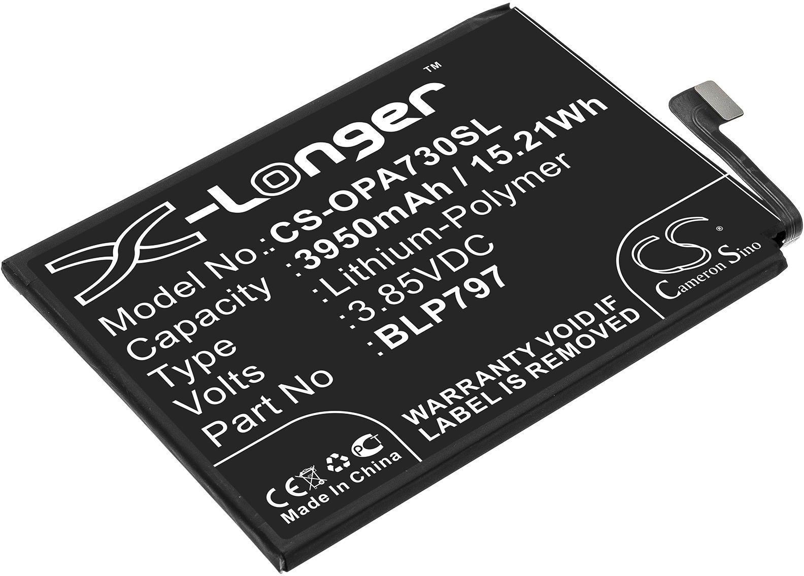 Bateria Cameron Sino Oppo A72 5G / BLP797 3950mAh 15.21Wh Li-Polymer 3 ...