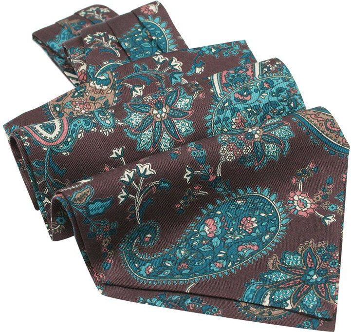 Brązowo Turkusowy Fular Męski EM Men039 s Accessories 100% Bawełna ...