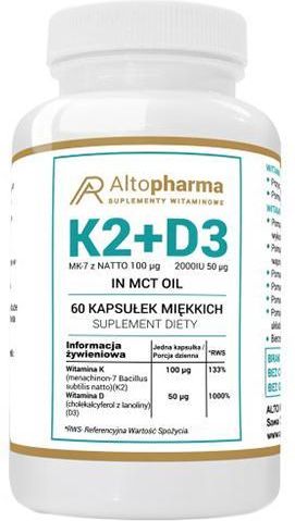 Altopharma Witamina K2+D3 - 60 kaps. - Opinie i ceny na Ceneo.pl