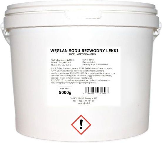 Soda Kalcynowana, Węglan Sodu Bezwodny Lekki 5kg - Opinie i atrakcyjne ...