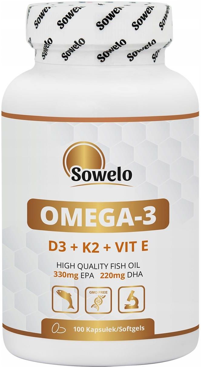 Sowelo Omega 3 330 Epa 220 Dha D3+K2+VIT E 100k - Opinie i ceny na Ceneo.pl
