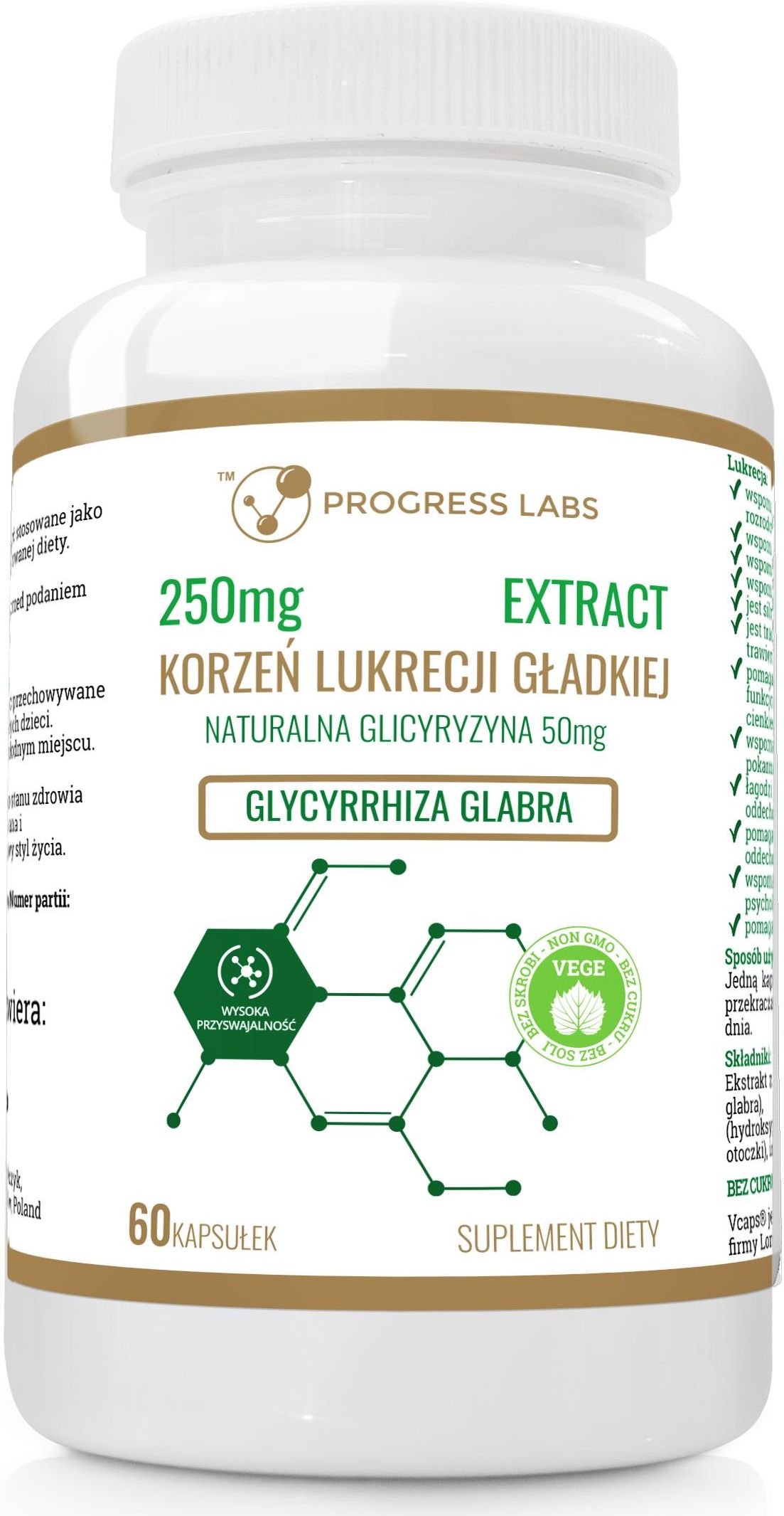 Progress Labs Korzeń Lukrecji Extract 250 mg Glicyryzyna 60kap - Opinie ...