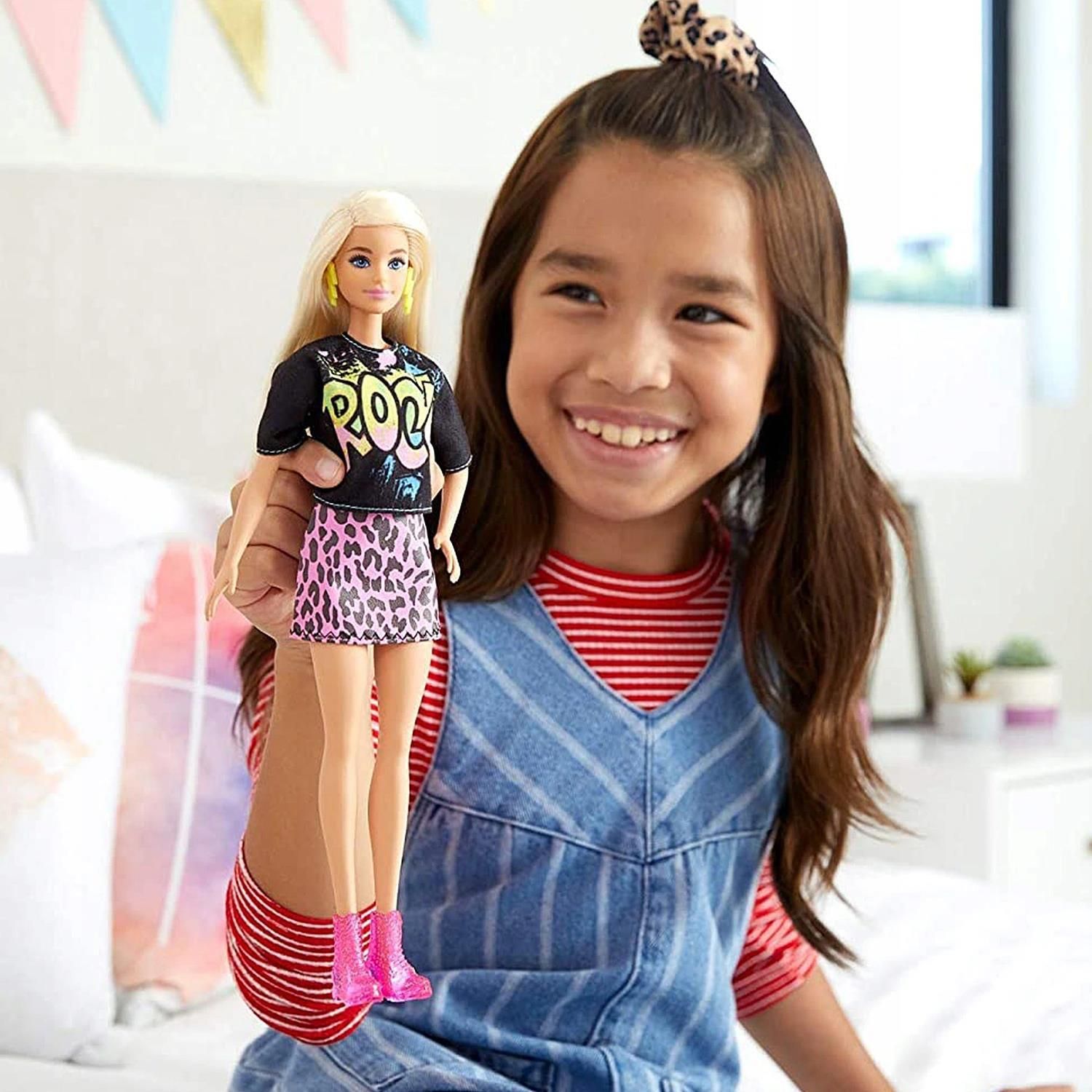 Lalka Barbie Fashionistas Lalka Modna przyjaciółka Rockowy t-shirt ...