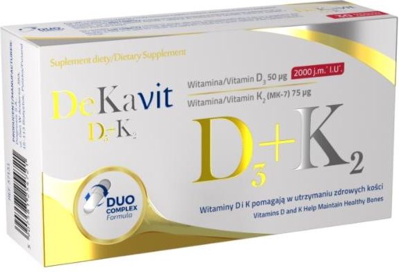 DeKavit Osteo Wapń z muszli ostryg z witaminą D i K 60 tabl - Opinie i ...