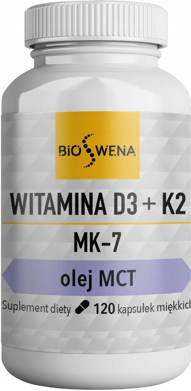 Bioswena Witamina K2 MK7 + D3 Olej Mct 120szt - Opinie i ceny na Ceneo.pl