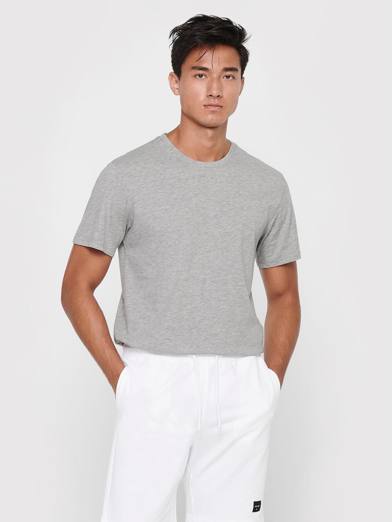 ONLY & SONS T Shirt Matt Life 22002973 Szary Regular Fit - Ceny i ...