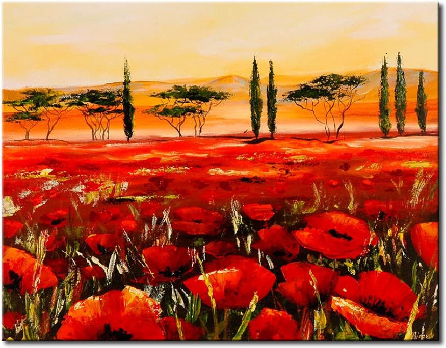 BIMAGO OBRAZ TOSKANIA PEŁNA MAKÓW - Opinie i atrakcyjne ceny na Ceneo.pl