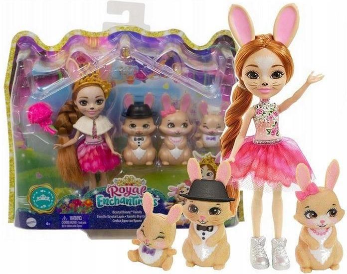 Lalka Mattel Enchantimals: Rodzina - Brystal Bunny + króliczki (GJX43 ...