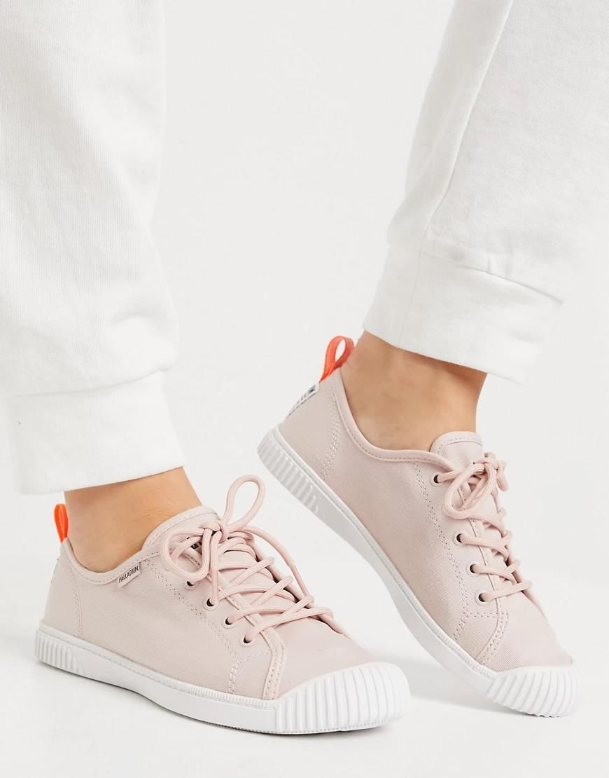 Palladium – Easy – Brzoskwiniowe sznurowane tenisówki-Różowy - Ceny i ...