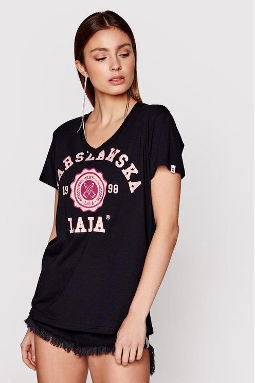 PLNY LALA T-Shirt Warszawska Lala PL-KO-VN-00124 Czarny Relaed Fit ...