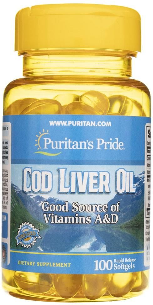 Preparat medycyny naturalnej Puritan's Pride Cod Liver Oil Tran 415mg ...