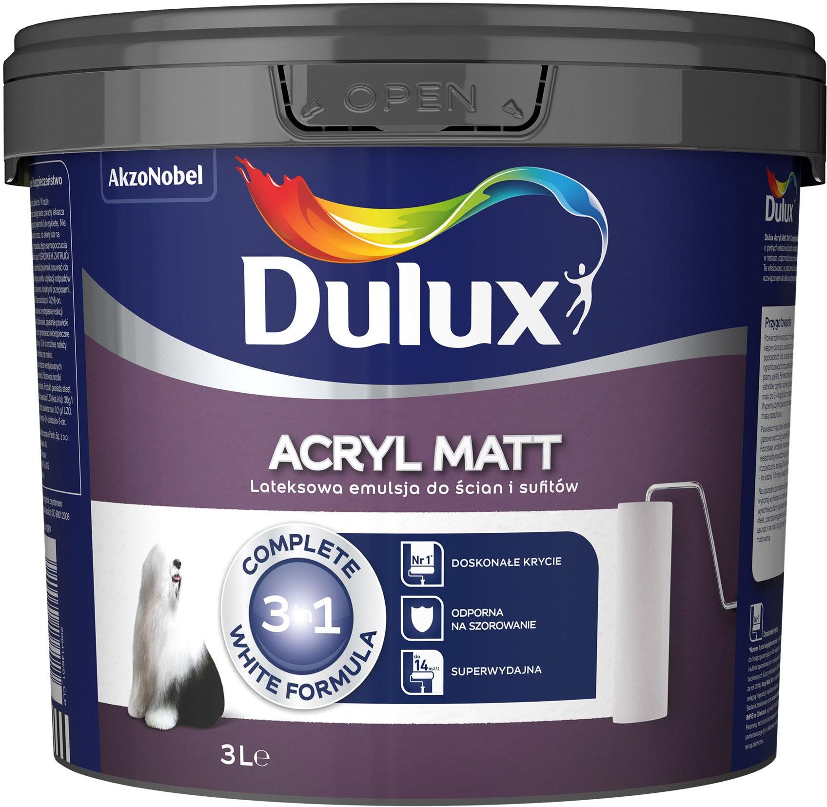 Farba Dulux Acryl Matt Biała 3L - Opinie i ceny na Ceneo.pl