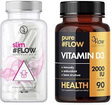 3Flow Solutions SlimFlow 60 kaps. + Vitamin D3 2000IU PureFlow 90 kaps. - Opinie i ceny na Ceneo.pl