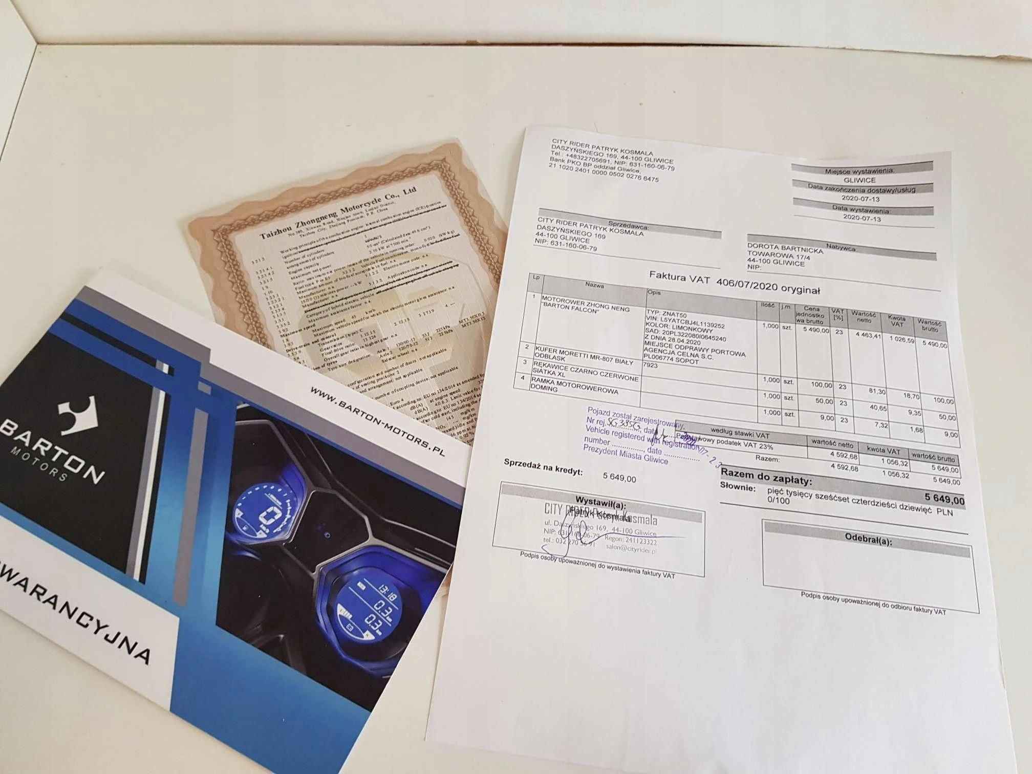 Motorower Zhong Neng Barton Falcon ZNAT50 ( 7868 ) - Opinie i ceny na ...