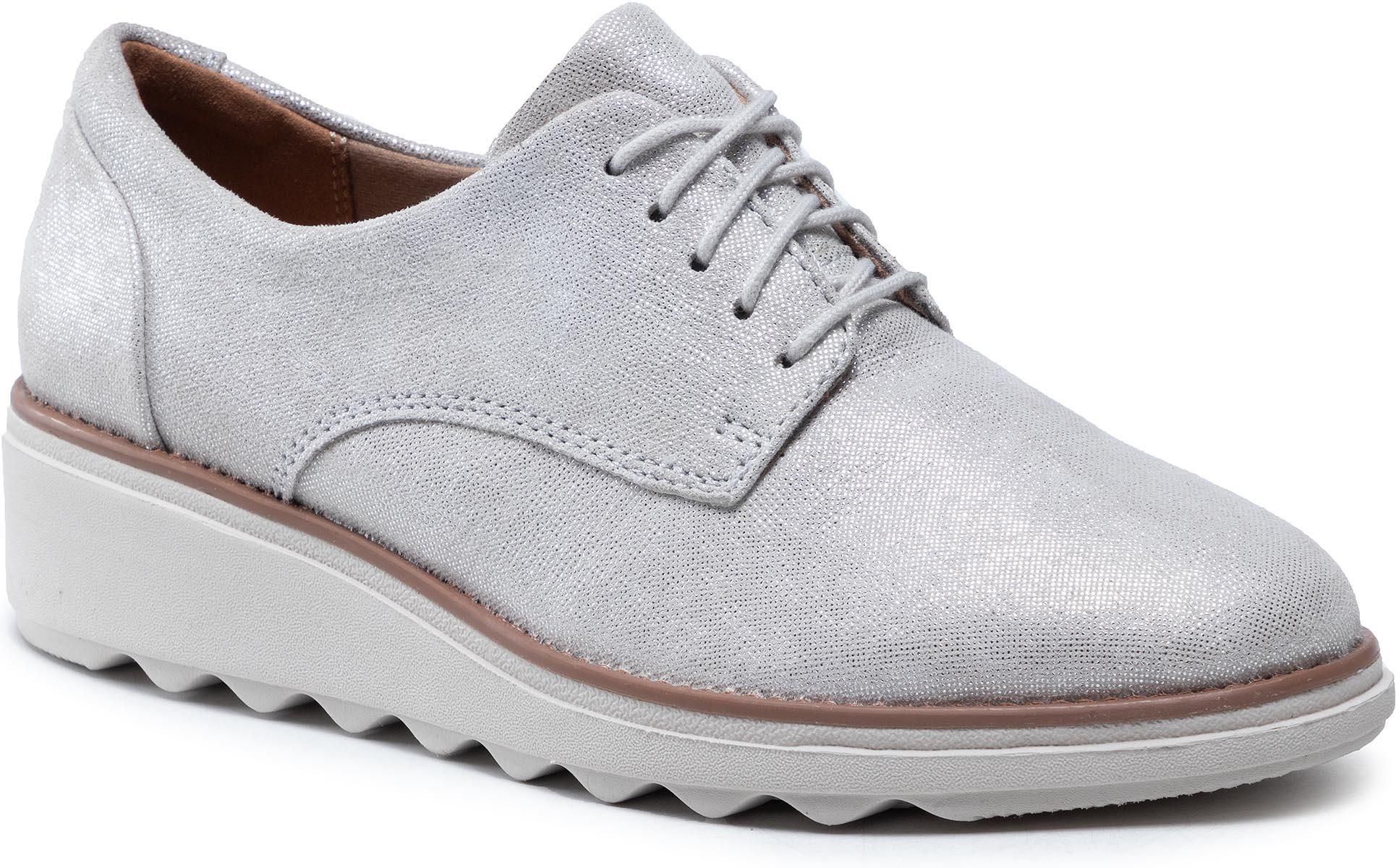Półbuty CLARKS - Sharon Noel 261574654 Silver Metallic - Ceny i opinie ...