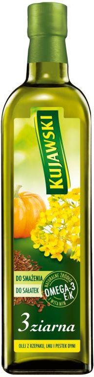Kujawski 3 ziarna Olej rzepakowy z olejami z lnu i pestek dyni 500ml - Ceny i opinie - Ceneo.pl