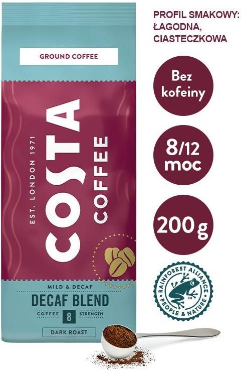 Kawa Costa Coffee Decaf Blend kawa mielona 200g - Ceny i opinie - Ceneo.pl