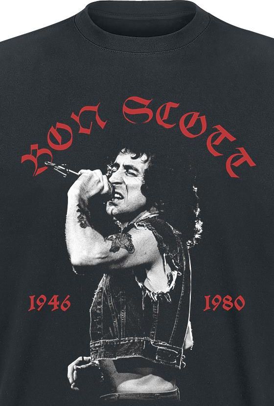 Bon Scott Live Photo T-Shirt Czarny - Ceny i opinie - Ceneo.pl