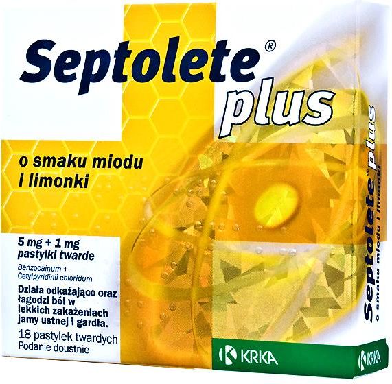 Septolete Plus smak miodu i limonki 18 pastylek - Opinie i ceny na Ceneo.pl