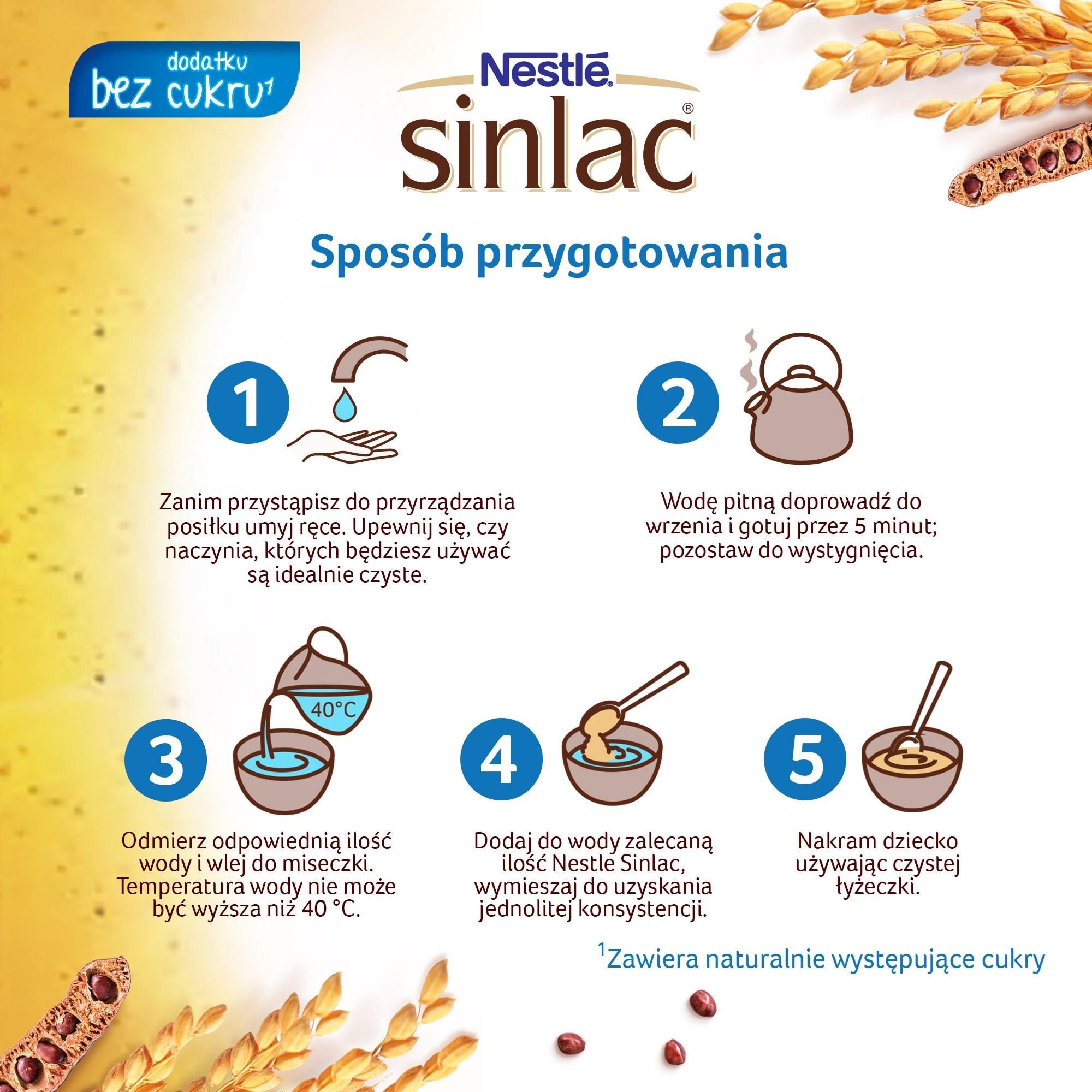 Nestle Sinlac Bezglutenowy Produkt Zbożowy Bez Dodatku Cukru dla ...