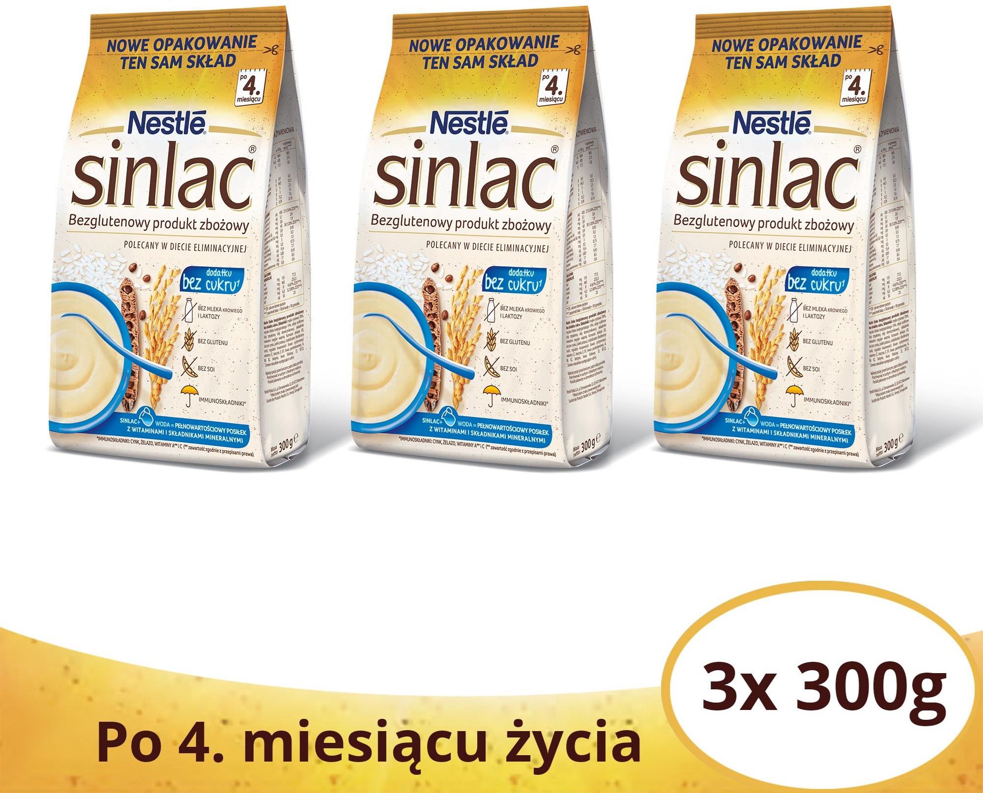 Nestle Sinlac Bezglutenowy Produkt Zbożowy Bez Dodatku Cukru dla ...