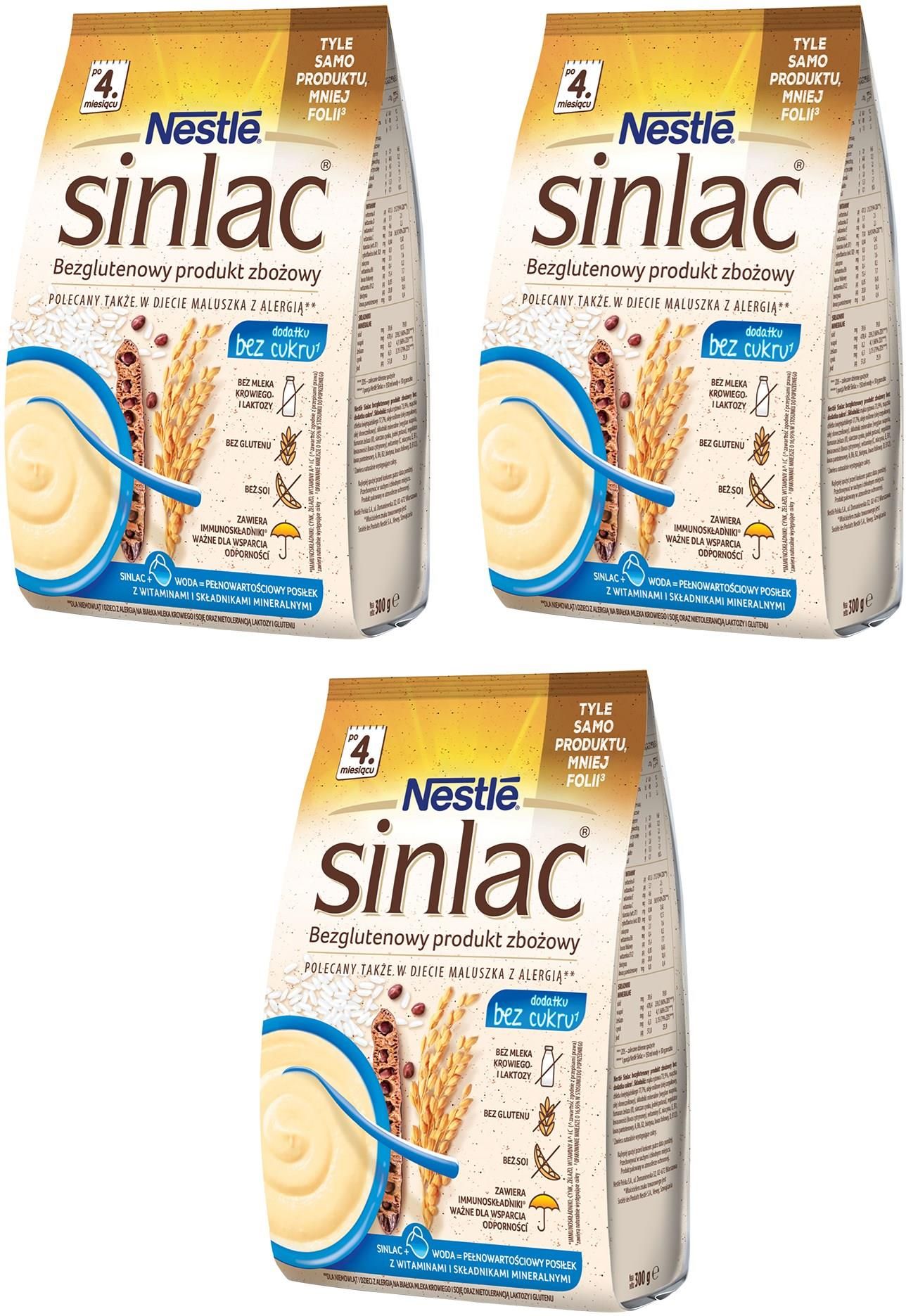 Nestle Sinlac Bezglutenowy Produkt Zbożowy Bez Dodatku Cukru dla ...