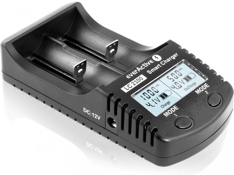 Everactive Szybka ładowarka do akumulatorów cylindrycznych Li-ion 18650 ...