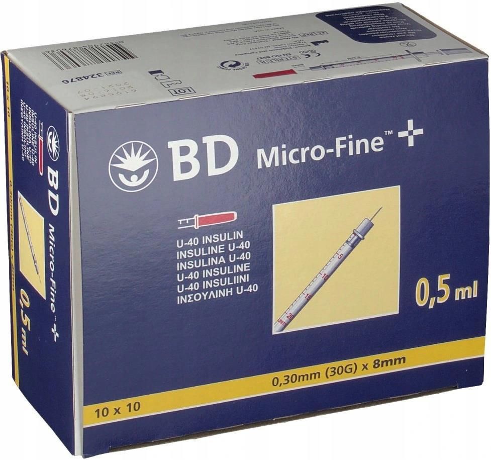 Becton Dickinson Bd Micro-Fine + U-40 0,5Ml 0,30Mm 30G X8Mm 100Szt. - ceny i opinie - Ceneo.pl