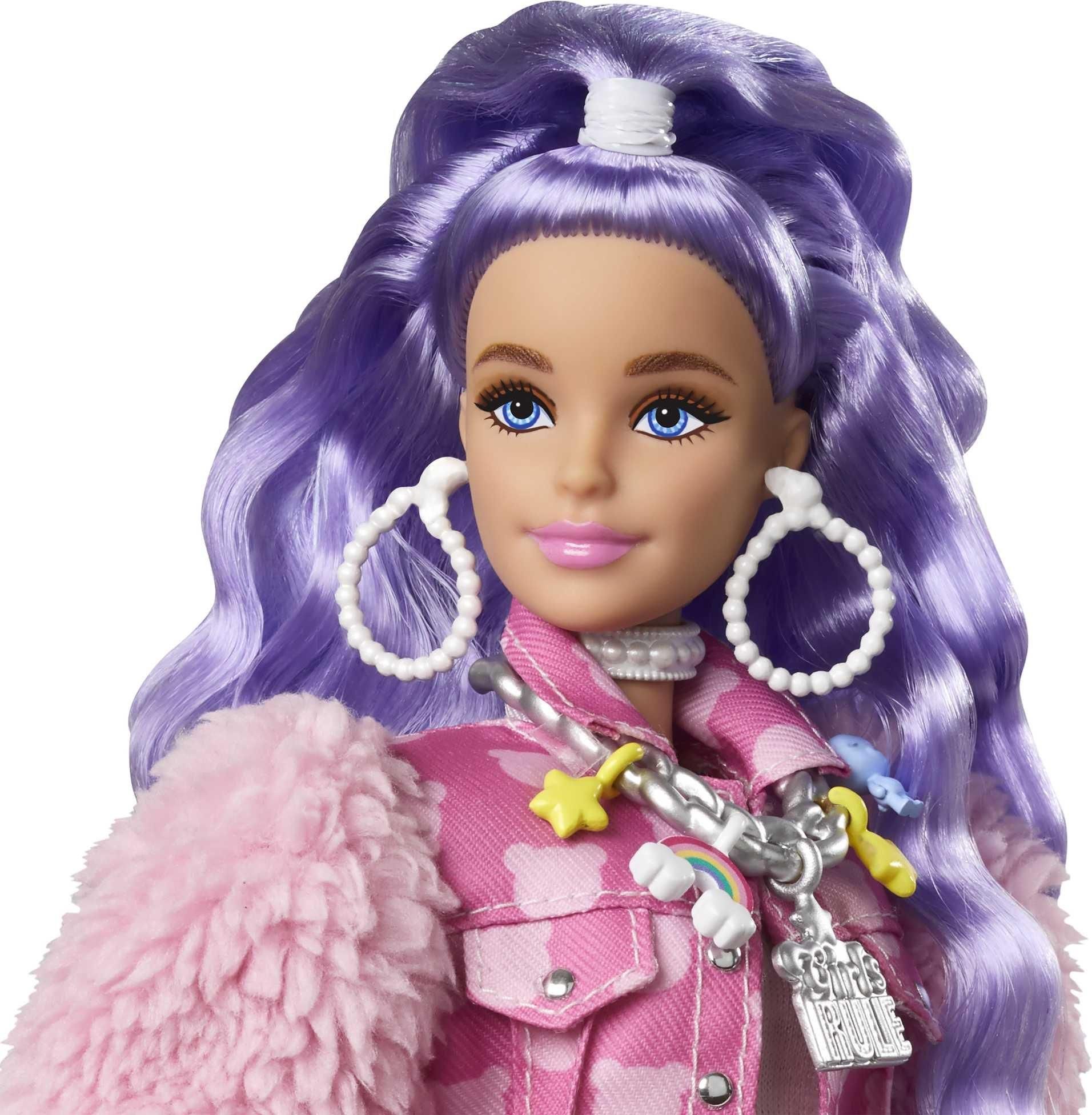 Lalka Barbie Extra Moda Lalka Różowy komplet/Fioletowe włosy (GRN27 ...