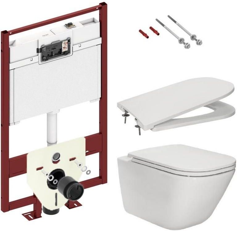 Zestaw podtynkowy Roca Miska Gap Square Rimless + Deska Wolnoopadająca ...