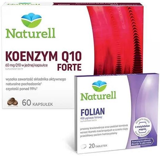 Naturell Koenzym Q10 Forte 60 kaps + Folian kwas foliowy 20 tabl - Opinie i ceny na Ceneo.pl
