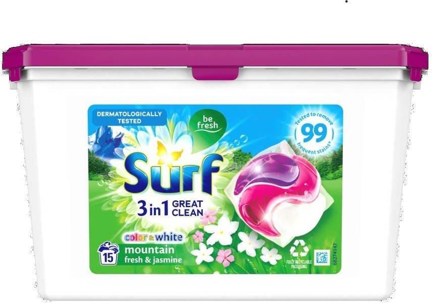 Surf Fresh Kapsułki do prania Mountain Fresh & jasmine 15szt - Opinie i ...