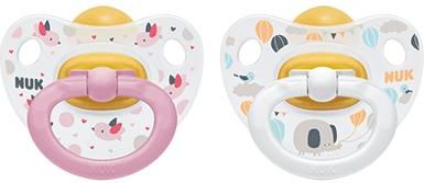 NUK Happy Kids Lateksowy Smoczek Uspokajający 18-36M Classic 2Szt. Pudełko Girl 737.820B 40741 ...