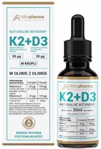 Altopharma Witamina K2 Mk-7 + D3 W Kroplach 30ml - Opinie i ceny na Ceneo.pl