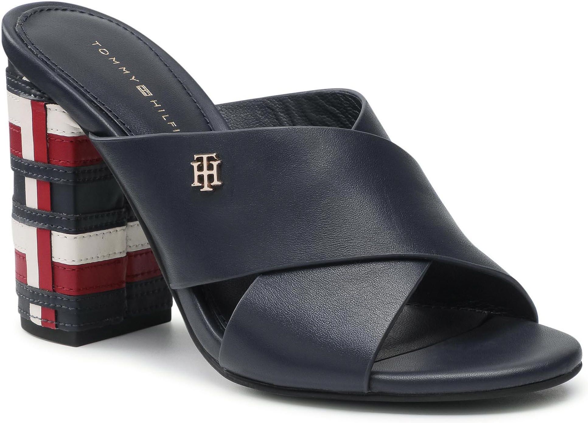 Tommy Hilfiger Klapki - Th Corporate High Heel Mule Fw0Fw05772 Desert ...