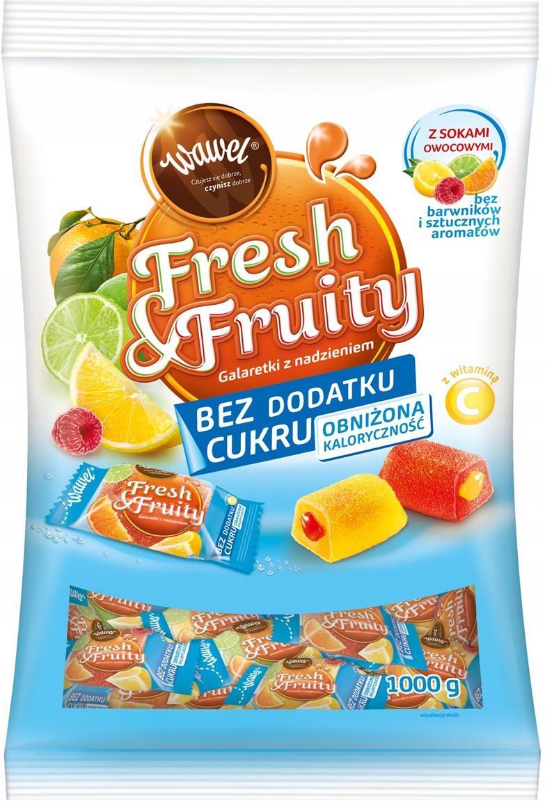 Wawel Fresh & Fruity Galaretki Z Nadzieniem Bez Dodatku Cukru 1Kg - Ceny i opinie - Ceneo.pl