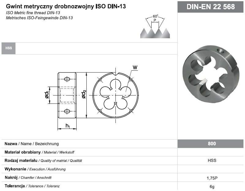 Fanar Narzynka M12x1 DIN-EN 22568 gwint metryczny drobnozwojny HSS 800 N1-121001-0123 - Opinie i ...