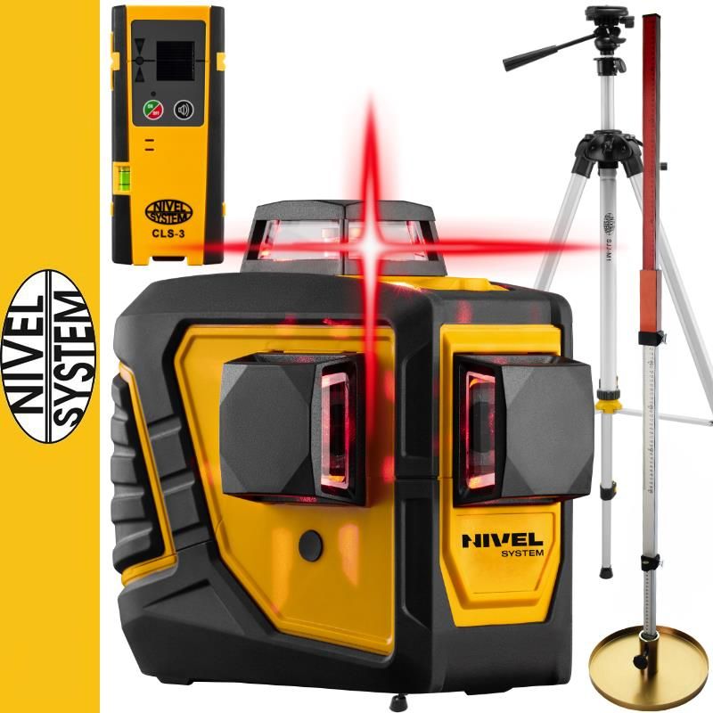 Nivel System Laser krzyżowy CL3D + Statyw aluminiowy 1,8m SJJ-M1 ...