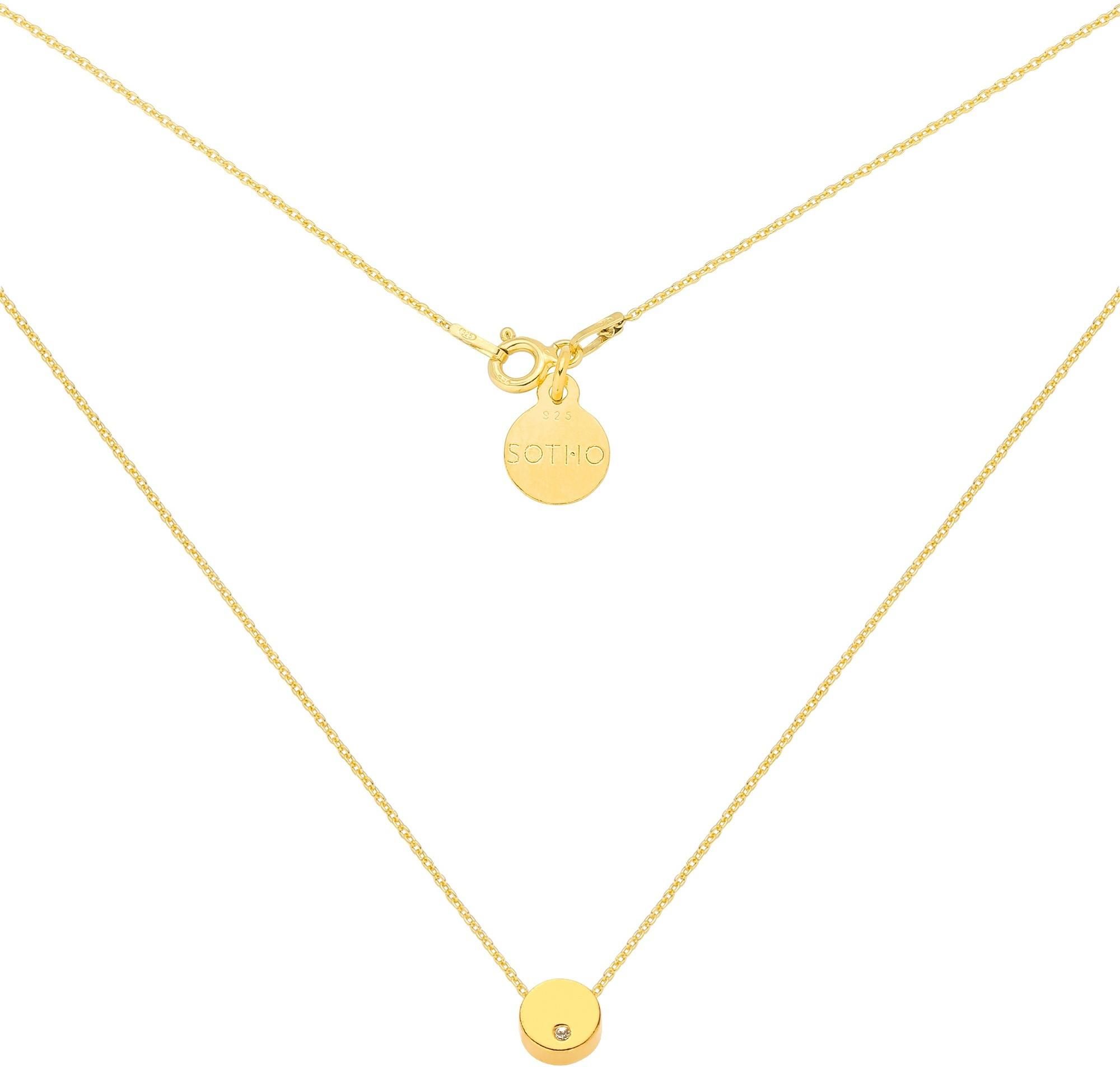 SOTHO ZŁOTY NASZYJNIK Z DELIKATNĄ KARMĄ Z KRYSZTAŁKIEM SWAROVSKI ...