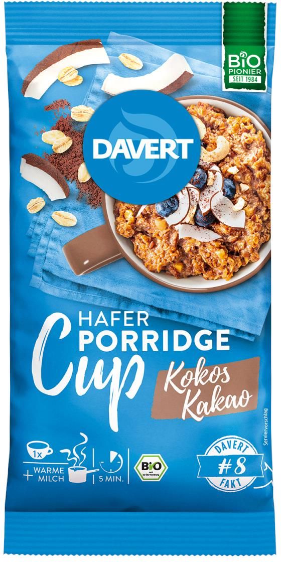 Davert Bio Porridge-Cup - Kokos-Kakao - Ceny i opinie - Ceneo.pl