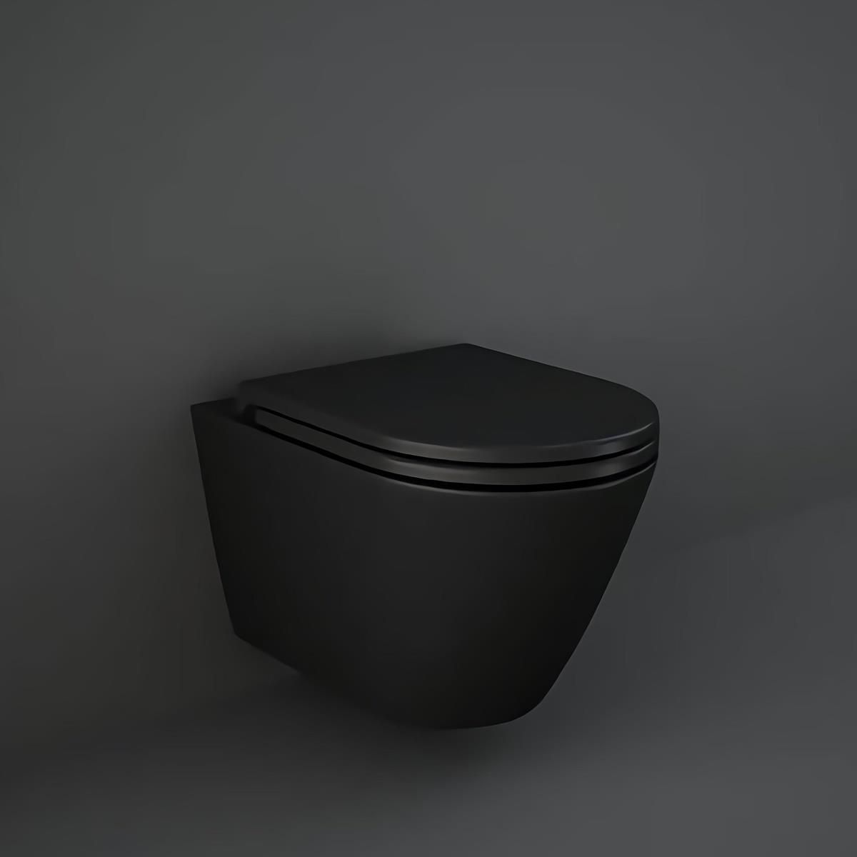 Miska WC Rak Ceramics Feeling Rimless Czarny Mat RST23504A+RSTSC3901504 ...