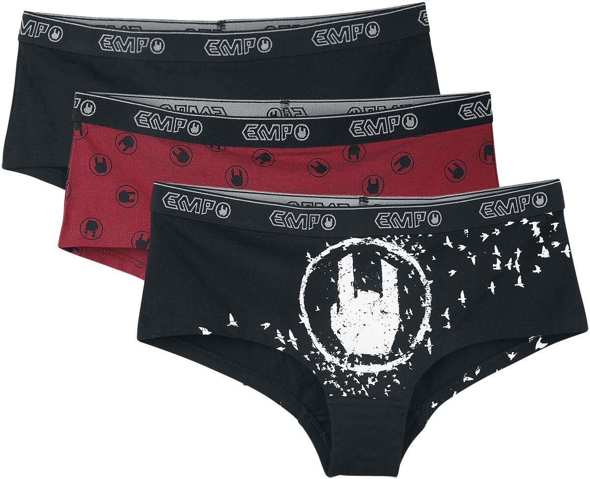 Emp Basic Collection - Black/Red Panty Set With Various Motifs Komplet ...