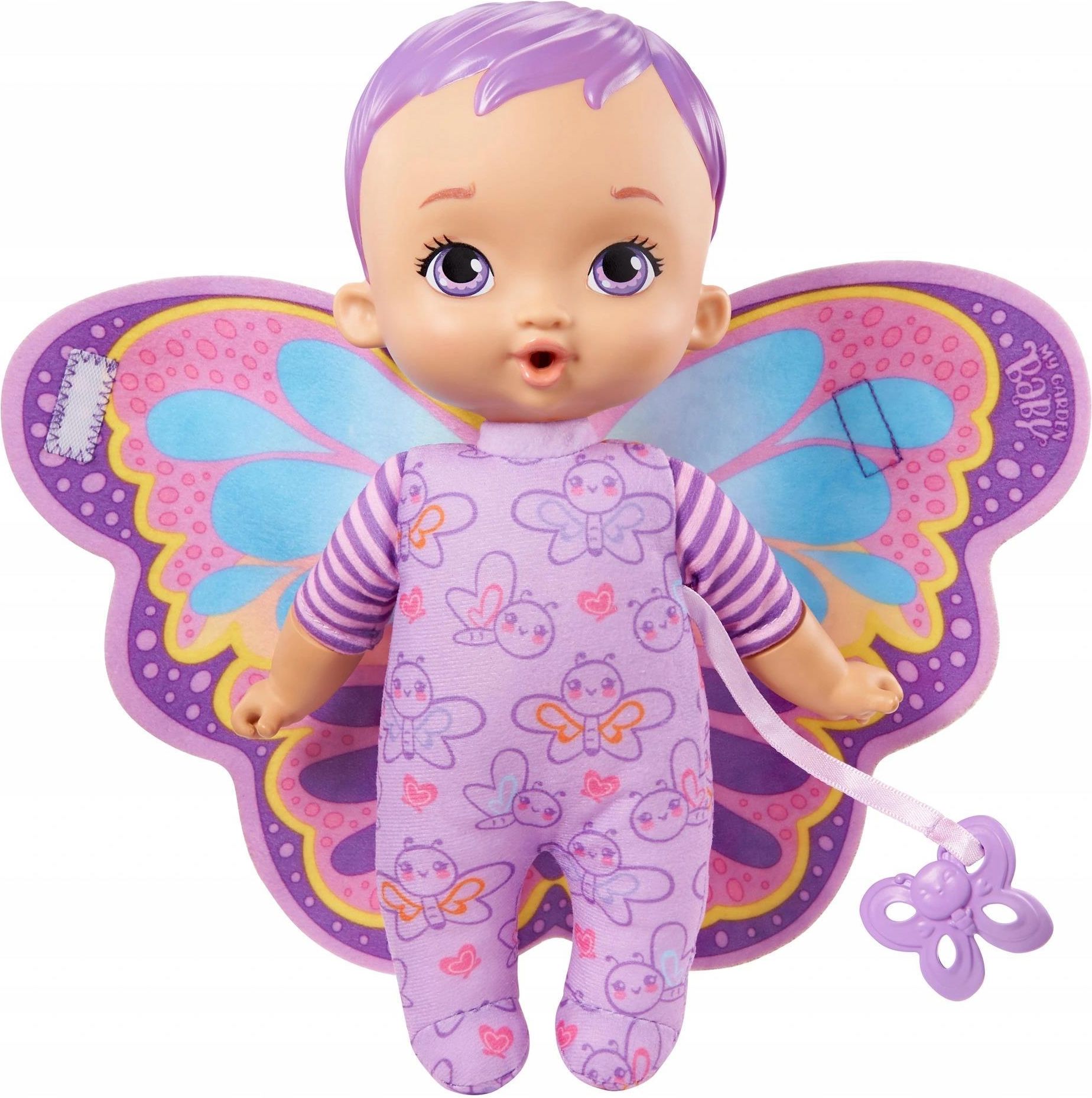 Lalka Mattel My Garden Baby Bobasek-Motylek Miękka lalka fioletowa ...
