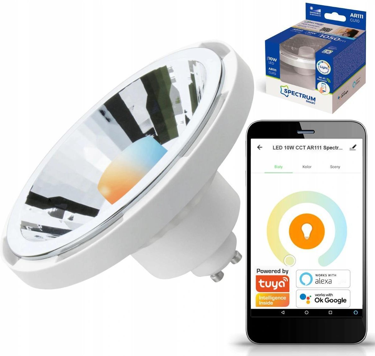 Spectrum Smart Żarówka Led Ar111 Gu10 10W 30D Cct Wifi Tuya - Opinie i ...