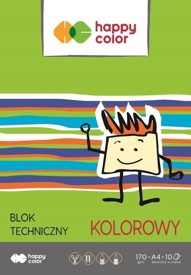 Happy Color Blok Techniczny Kolorowy A4 10 Arkuszy 170G - Ceny i opinie - Ceneo.pl