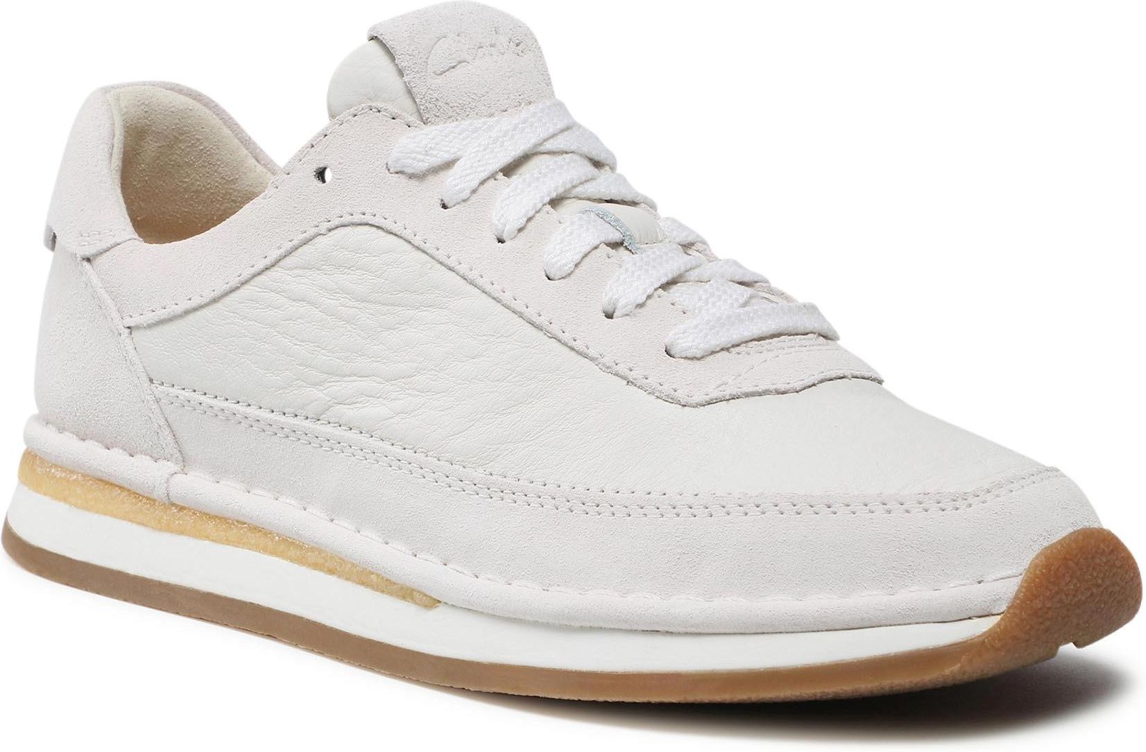 Clarks Sneakersy - Craftrun Lace 261589694 White Suede - Ceny i opinie ...