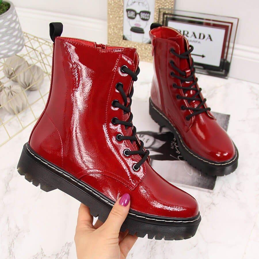 S.Barski Glany Damskie Lakierowane Ocieplane Czerwone - Ceny i opinie ...