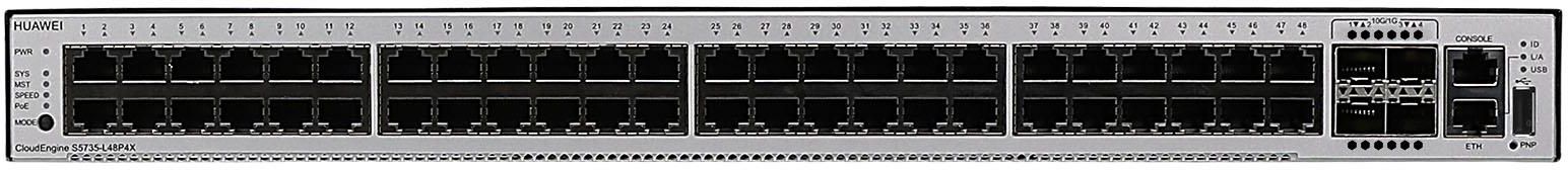 Huawei S5735-L48P4X-A1 Switch S5735 48X10/100/1000Base-T Ports, 4X10Ge Sfp+ Poe+, 1X1000W Poe Ac ...