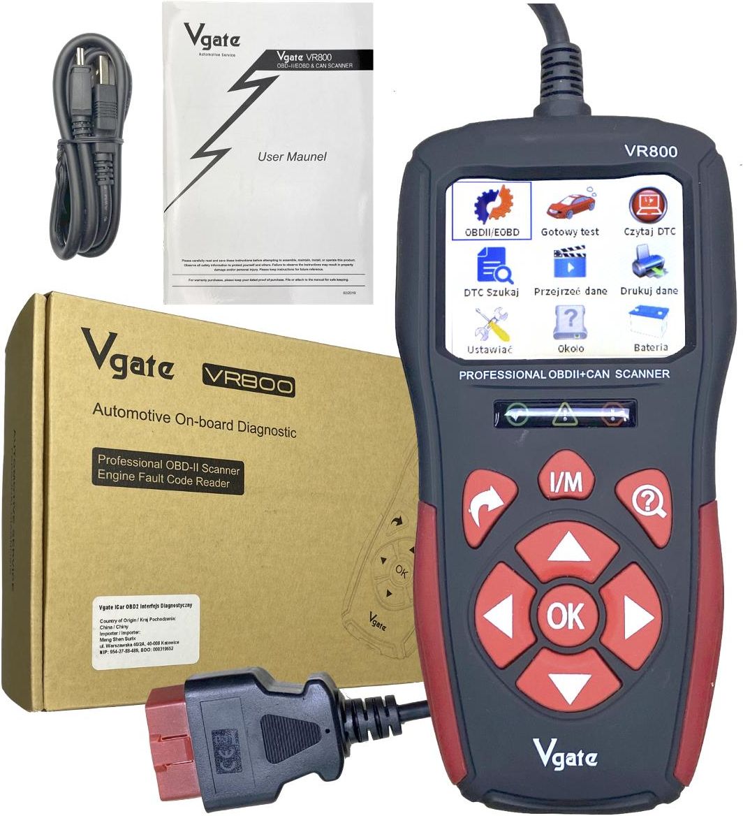 Vgate VR800 Interfejs diagnostyczny Tester OBD2 PL VGATEVR800 - Opinie ...